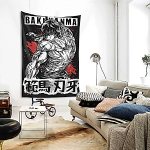Flokoo Anime Baki The Grappler Baki Hanma Tapestry Wall Art Decor Hanging For Living Room Dorm Kitchen Bedroom Home 40x60 Inch