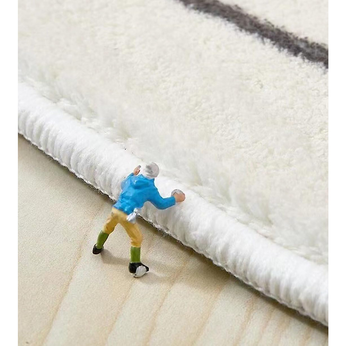 Contemporary Modern Art Deco Blue Washable Area Rug 5x7 Soft Faux Wool Irregualar Shaped Carpet for Living Room Bedroom Dining Kitchen Accent Runner Rug