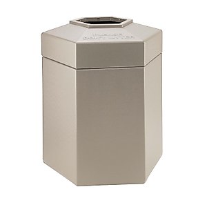 Commercial Zone Products PolyTec Series 45gal Hex Waste Container, Beige (737202)