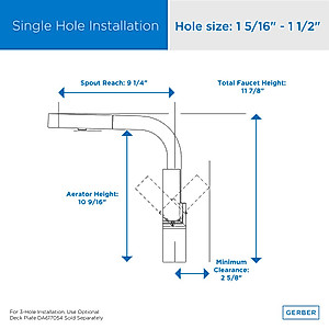Danze Mid-Town Single Handle Pull-Out Kitchen Faucet with Snapback Retraction, Chrome