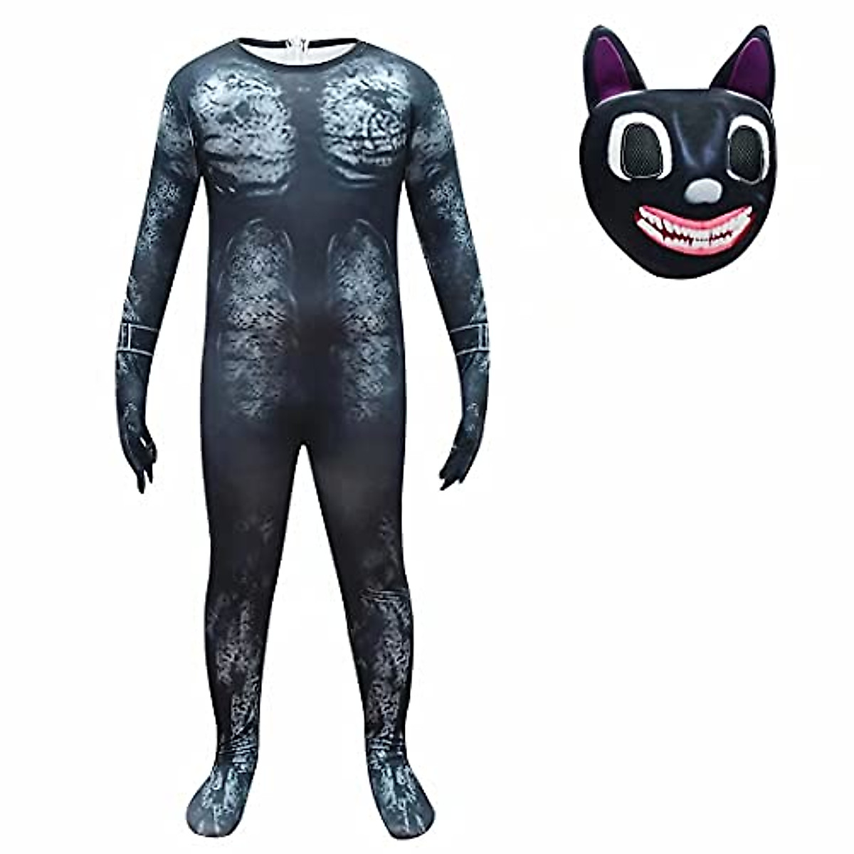 Lgandpg Kids Black Cat Costume - Boys Girls Halloween Cartoon Character Cosplay Dress Up Jumpsuit Bodysuit