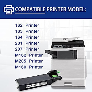 BERYINK High-Yield AR 202NT Black Toner Cartridge Compatible Replacement for Sharp AR-202NT M160 M162 M205 162 163 164 201 207 Printer, (2-Pack 14,000 Page)