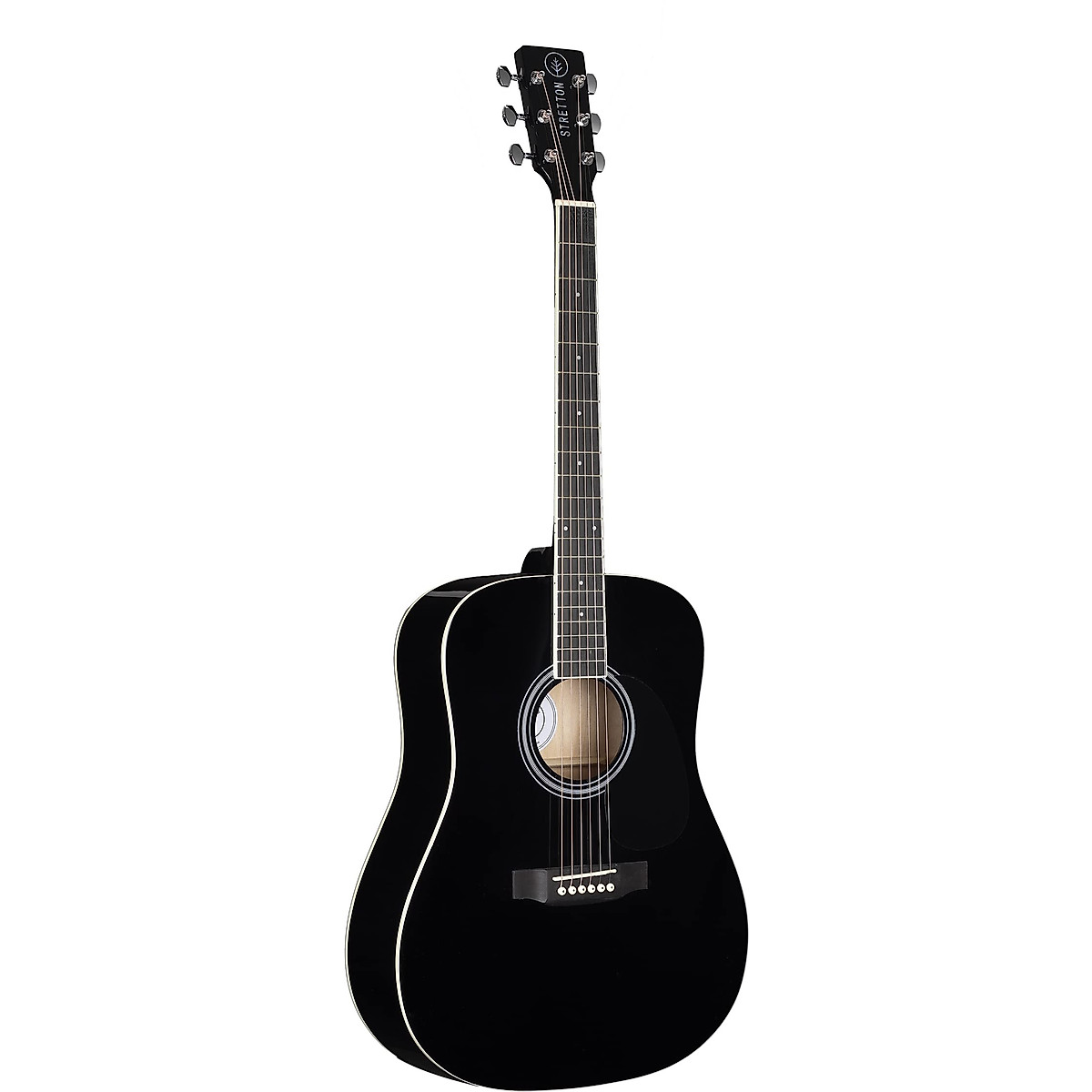 Stretton Acoustic Guitar Full Size Dreadnought 41 Inch Steel String Package D1 - Includes Everything a Beginner Needs To Get Started Playing Guitar - Black