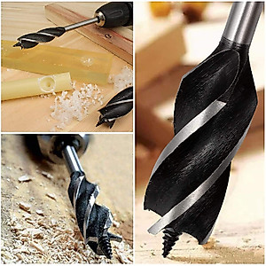 Wood Drill Bit Reaming Drill Wood Auger High-Carbon Steel Fast Cut Woodworking Drill Bit Set 6pcs 14mm, 16mm, 18mm, 20mm, 22mm, 25mm