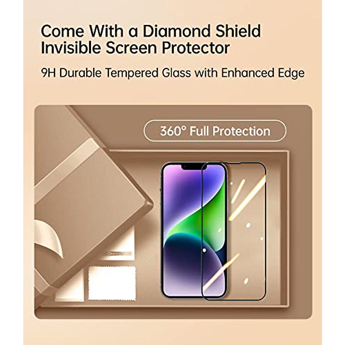 JUESHITUO Magnetic Metallic Clear for iPhone 14 Case with Full Camera Cover Protection [No.1 Strong N52 Magnets] [Military Grade Drop Protection] for Women Girls Phone Case (6.1")-Purple