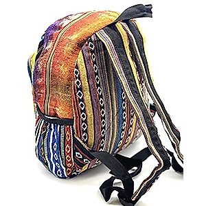 Unique design Himalaya Hemp Backpack Small Backpack Hippie Backpack Festival Backpack Hiking & Tablet Backpack FAIR TRADE Handmade with Love