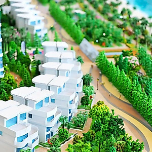 32PCS Model Trees Mixed Miniature Trees Model Tree Train Trees Railroad Scenery Diorama Tree Architecture Trees Fake Trees for Building Model DIY Crafts Diorama Scenery Landscape, Natural Green