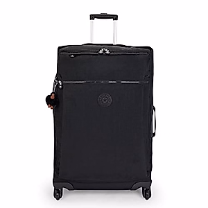 Kipling Women's Darcey Large 29-Inch Softside Checked Rolling Luggage, 360 Degree Spinning Wheels, Black Tonal, 19.25''L x 29''H x 11.5''D