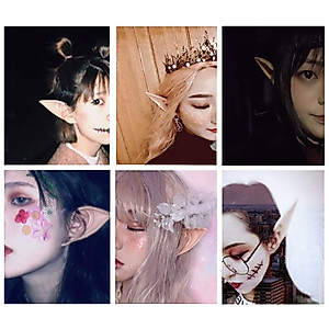 Kbraveo 8 Pairs Fairy Pixie Elf Ears, Latex Elf Ear,Soft Pointed Goblin Ears, Cosplay Ears for Cosplay Halloween Christmas