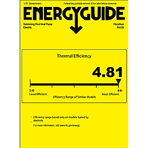FibroPool Swimming Pool Heat Pump - FH120 20,000 BTU - for Above and In Ground Pools and Spas - High Efficiency, All Electric Heater - No Natural Gas or Propane Needed