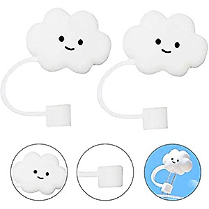 Food Grade Silicone Straw Tip, Silicone Straw Tips Cover Reusable Cloud Shape Straw Toppers, Drinking Straw Covers Plugs Anti-dust Airtight Seal Splash Proof, Outdoor Home Kitchen Party Decor