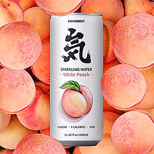 GENKI FOREST Flavored Sparkling Water White Peach, 11.15 fl oz Cans(pack of 24)…