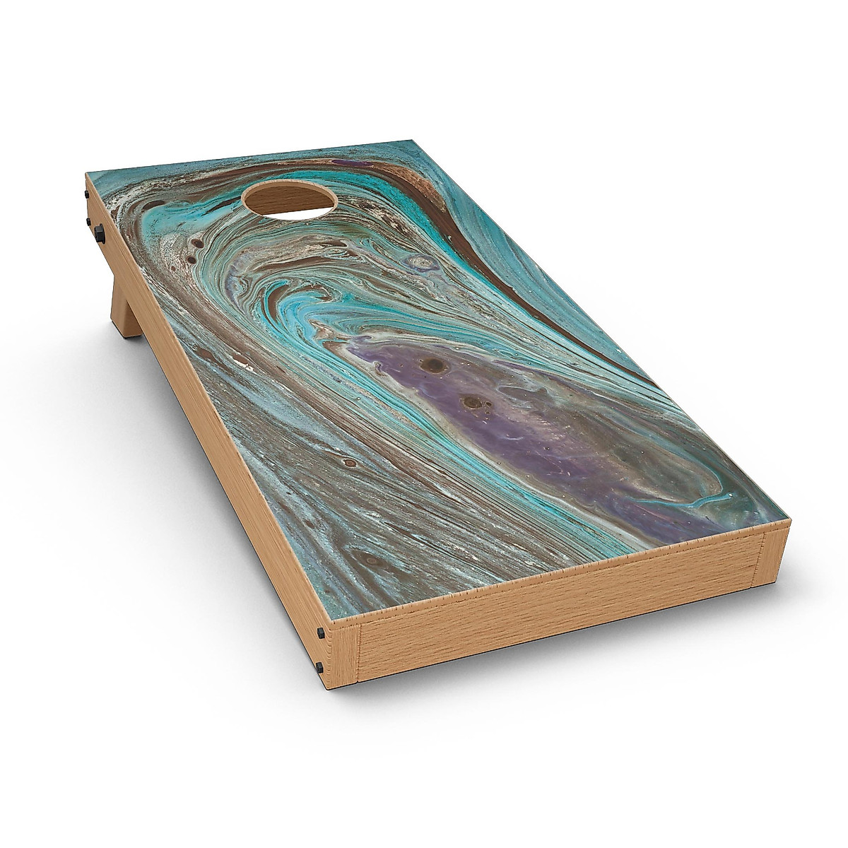Design Skinz Marble Skin Set for Cornhole (Skin Only) - Swirling Dark Acrylic Marble