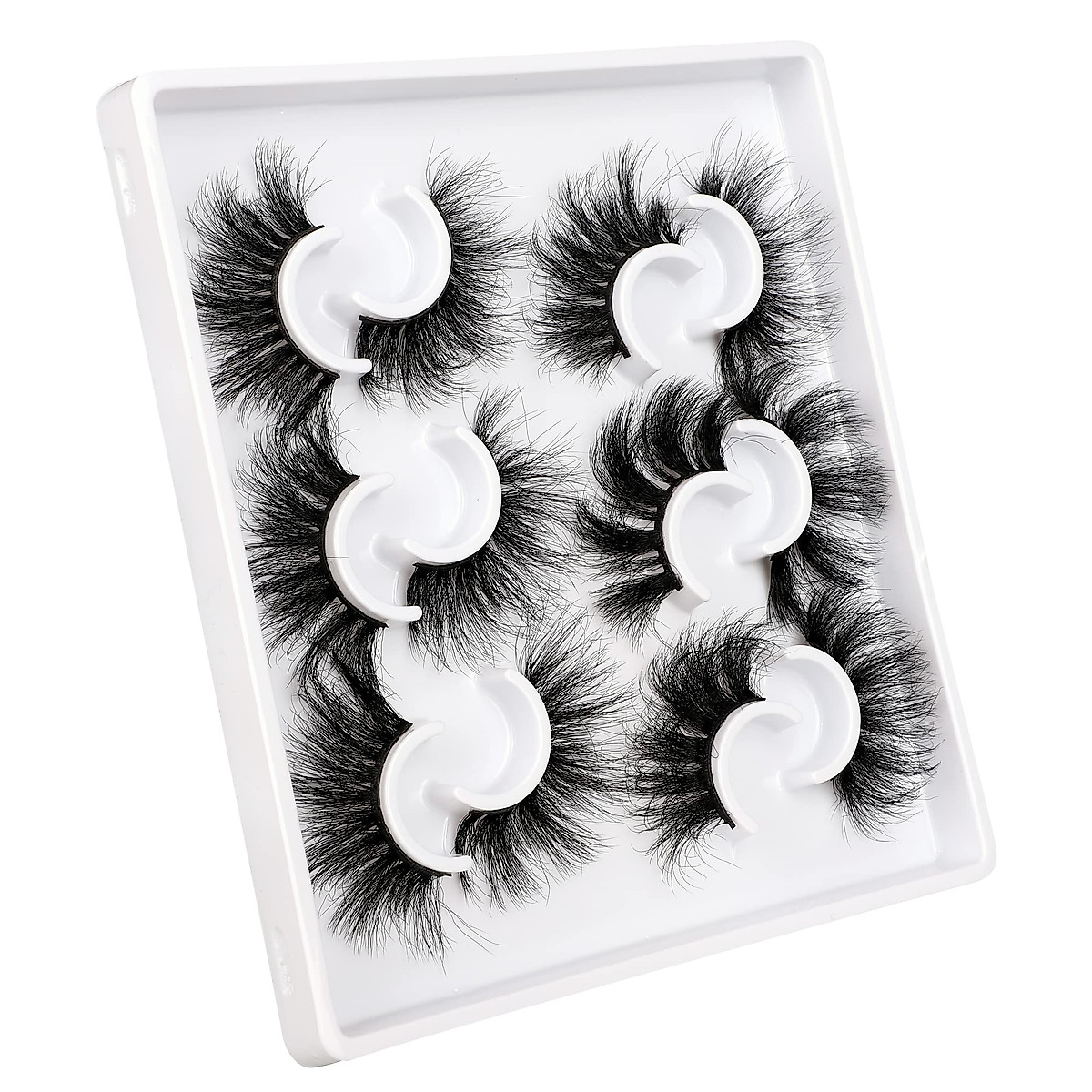 Mink Lashes Fluffy Eyelashes Dramatic Long Wispy Fake Eyelashes Thick 6 Styles Mixed Luxury Russian Strip D Curl False lashes Soft Handmade Reusable Lashes Pack