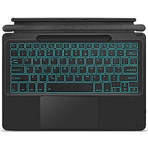 XIWMIX Type Cover for Microsoft Surface Pro 9/Pro 8/Pro X/Pro 10/Pro 11 13 Inch, Portable Bluetooth 5.1 Wireless 7-Color Backlit Surface Pro 11/10/9/8/X Keyboard with Touchpad & Pencil Holder - Black