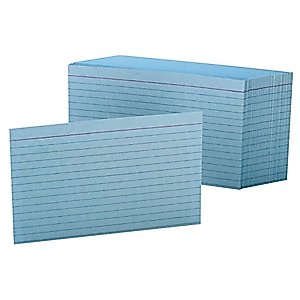 Oxford Ruled Color Index Cards, 4" x 6", Blue, 100 Per Pack (7421 BLU)