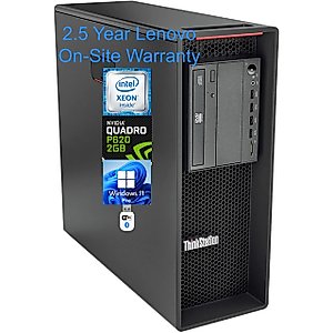 Lenovo ThinkStation P520 Tower Workstation - Intel Xeon W-2135 Upto 4.5GHz - 64GB RAM, 1TB NVMe SSD + 1TB NVMe Backup - NVIDIA Quadro P400 2GB, DVD-RW, DisplayPort, HDMI - Windows 11 Pro (Renewed)