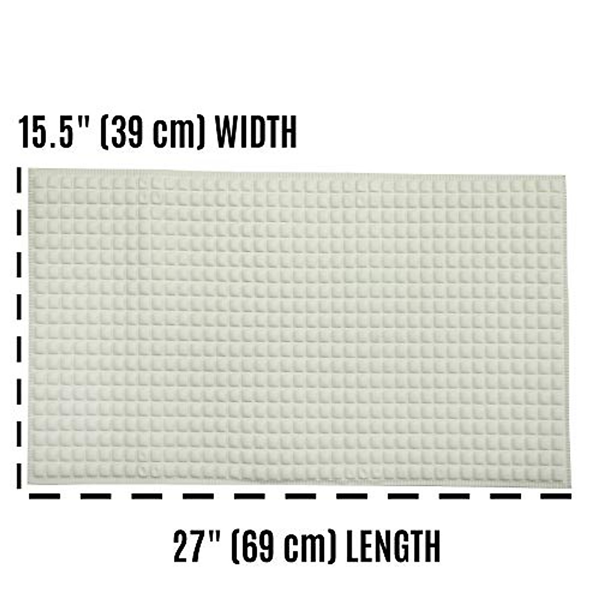 SlipX Solutions Cream Pillow Top Plus Safety Bath Mat Provides The Very Finest in Cushioned Comfort and Slip-Resistance (Over 700 Air-Filled Pockets, 200 Suction Cups, Natural Rubber)