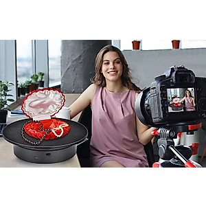 Motorized Rotating Display Stand Automatic Revolving Platform ideal for 360 Degree Images, Product Display, Cake Display Photography Turntable for Product (Black)