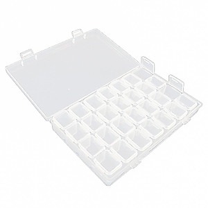 JANEMO 28 Girds Bead Storage Container，Portable Diamond Painting Storage Containers，Grid Storage Containers for Diamond Painting Accessories（Small Grid）