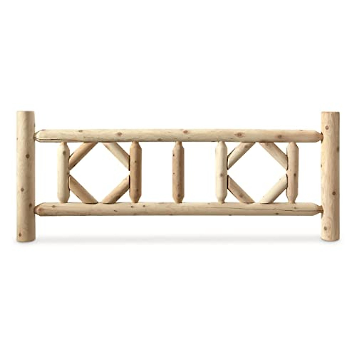 CASTLECREEK Diamond Cedar Log Bed Frame Full-Size, Rustic Natural Wood Bed Frames with Headboard