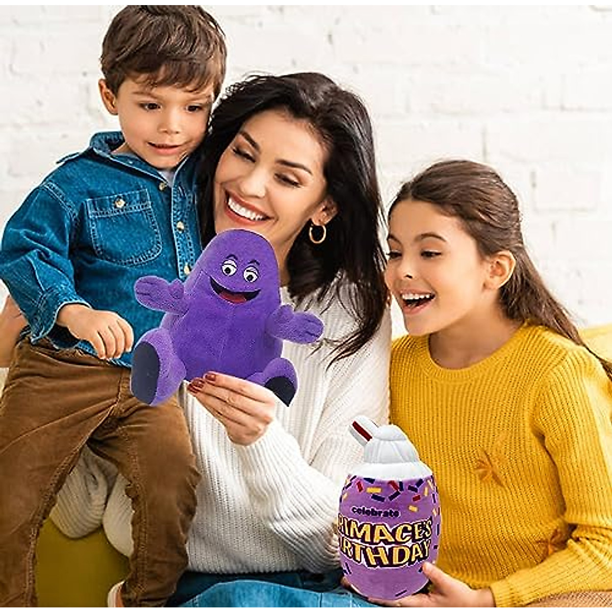 BeyondNice Grimace Shake Yellow Hat Burger Busters Shake Plushies Plush Toy Plushie Stuffed Animal Toy Game Doll Toddlers Toys (2pcs-2)