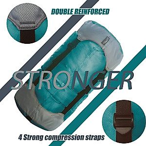 Frelaxy Compression Sack, Ultralight Sleeping Bag Stuff Sack Compression Stuff Sack - Space Saving Gear for Camping, Hiking, Backpacking (Turquoise, L)