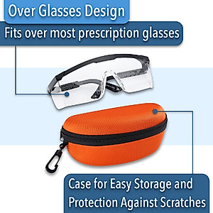 UNCO-Safety Glasses, Anti Fog Safety Glasses with Adjustable Arms, Safety Glasses Anti Fog, Clear Safety Glasses, Lab Safety Glasses, Eye Protection Glasses, Protective Eyewear, Work Glasses