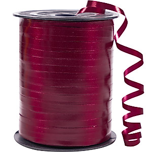 PartyWoo Burgundy Ribbon, 500 Yard Curling Ribbon for Crafts, Balloon Ribbon, Solid Color Ribbon for Gift Wrapping, Ribbon for Balloon String, Florist Flower, Christmas (1 Roll)