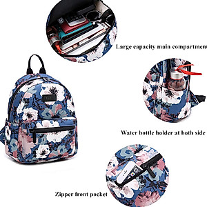 Fvstar Mini Backpack Women Girls Water-resistant Small Backpack Purse Shoulder Bag for Womens Adult Kids School Travel,Floral