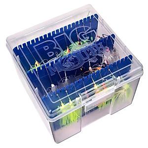 Flambeau Outdoors 550 Large Big Mouth Spinnerbait Box, Fishing Bait and Lure Organizer with anti-corrosion Zerust dividers, Clear