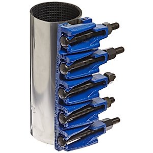 Smith-Blair Stainless Steel 304 Repair Clamp, Full Circle, Carbon Steel Bolt, 5 Bolts, 12-1/2" Length, 4" Pipe Size