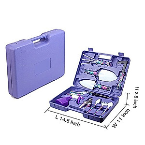 Garden Tools Set, JUMPHIGH 10 Pieces Gardening Tools with Purple Floral Print, Ergonomic Handle Trowel Rake Weeder Pruner Shears Sprayer, Garden Hand Tools with Carrying Case Gardening Gifts for Women