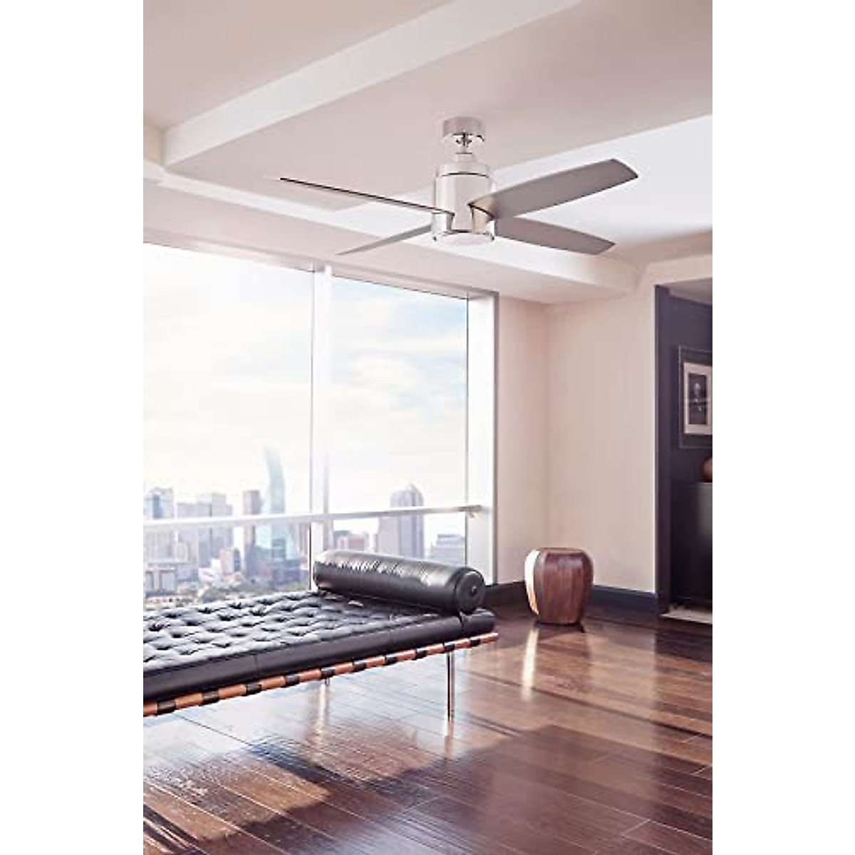 LUZAIRE DESIGN Oxygen 3-101-20 | Oslo 52" Four Blade Modern Ceiling Fan – Polished Nickel Finish | Three Speed Reversible Motor With Optional Remote Control