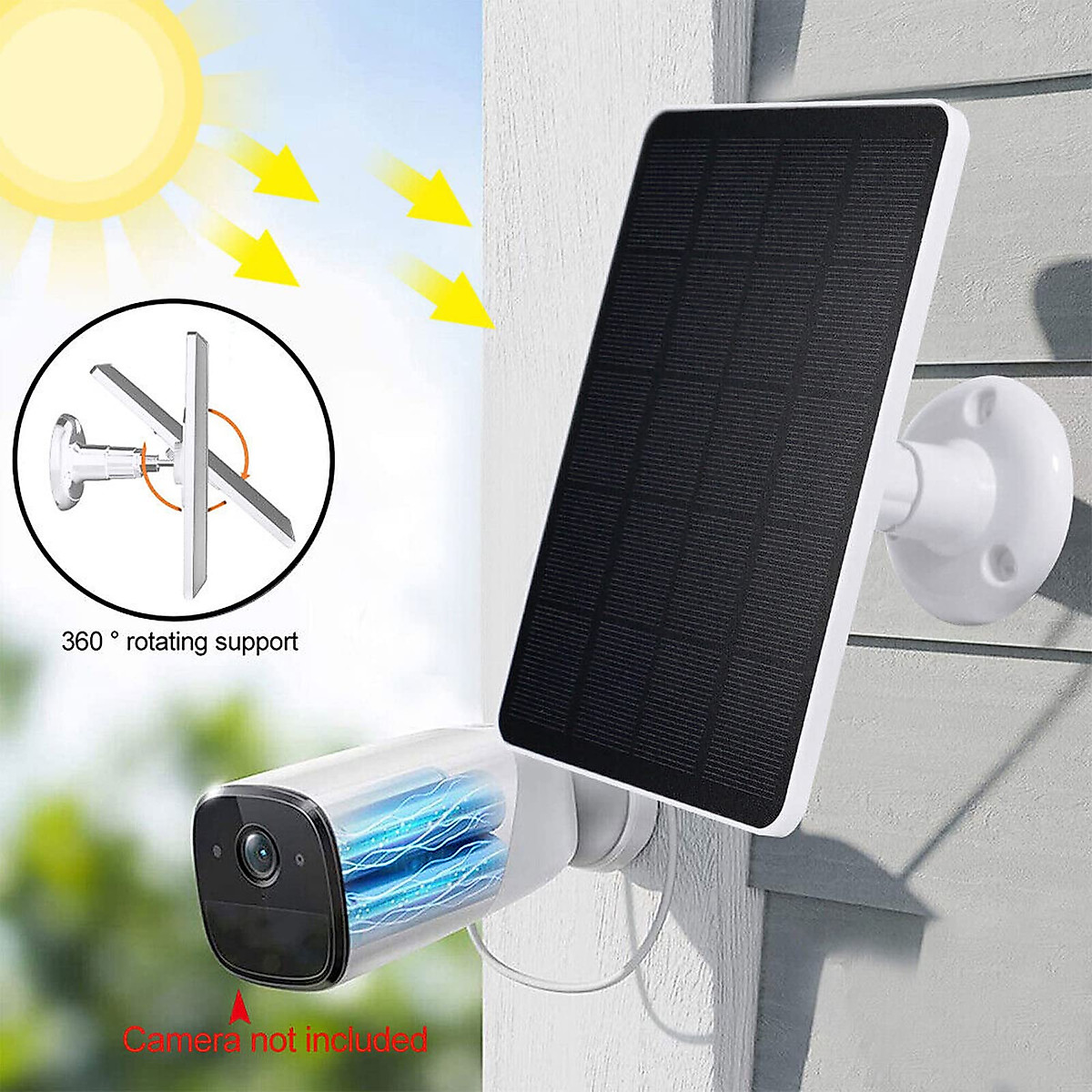 10W Solar Panel Kit Micro USB Camera Charging Solar Panel High Efficiency Battery Charger for Outdoor Camping RV Trip (White)