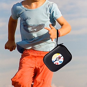 Fhomiz Trading Card Storage Case - Hard-Shell Holder for PTCG, MTG, SKYJO - Holds 400+ Cards - Gift for Boys & Girls (Black) (Black)