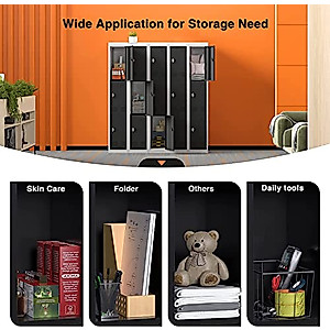 SUPEER Metal Lockers with 3 Doors,72" H Tall Steel Storage Lockers for Employees,Locker Storage Cabinets for School, Gym, Home, Office