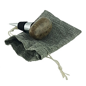 PETOSKEY STONE WINE STOPPER | For Lovers of Wine and Michigan | Includes Complimentary Gift Bag| MADE IN MICHIGAN!