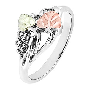 Black Hills Gold Grapes on Vines Ring in Sterling Silver