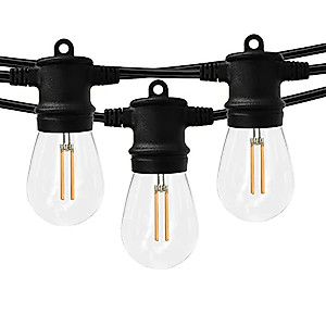 SUNTHIN Outdoor String Lights, 2 Pack 48ft Patio Lights Waterproof Hanging Lights with Bright 2W Dimmable Shatterproof LED Bulbs for Decor Outside, Backyard, Party,Porch,Bistro,Cafe Bar,Garden,Camping