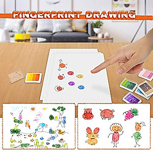 Craft Ink Pad, Set of 6 Washable DIY Stamp Ink Pads for Kids, 24 Colors