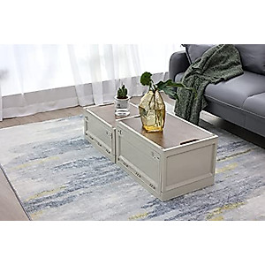 The foldable outdoor camping storage box has a large capacity of 40L, the foldable storage box equipped with a wooden cover and rollers can be used for indoor,car trunk and camping.