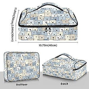 Kcldeci Insulated Thermal Food Carrier Insulated Casserole Carrier for Hot or Cold Food,Cute Dog Insulated Tote Bag for Potluck Cookouts Parties Picnic,Lasagna Lugger