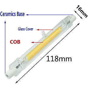 118mm 20W R7S LED Bulb 200W Halogen Equivalent 118mm J-Type High Brightness 20W 120V R7S Base 6000K Daylight White J Type T3 118mm Double Ended Flood Light 360°Beam Angle, Pack of 4