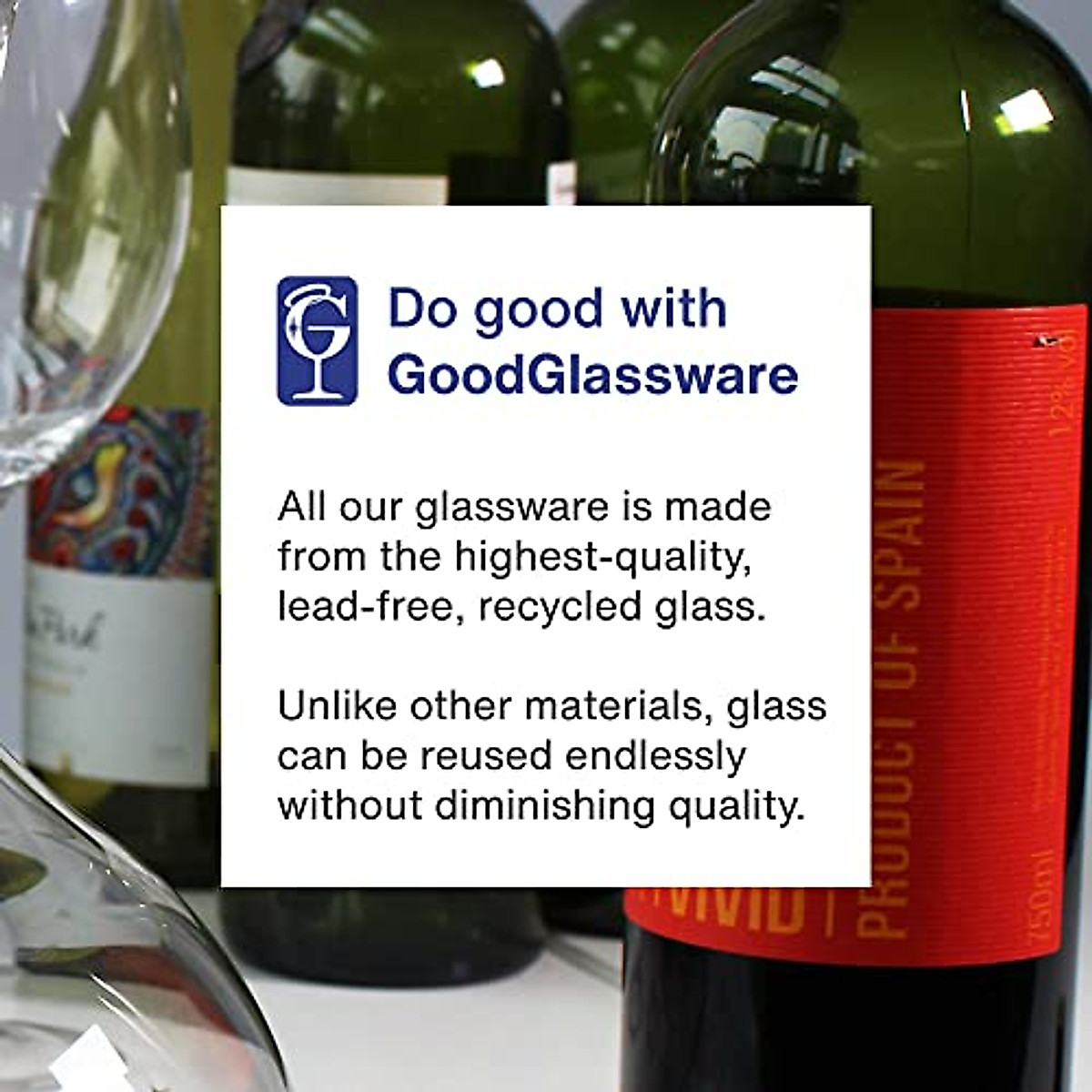 GoodGlassware Wine Decanter – Personal Red Wine Carafe with Wide Base and Aerating Punt - Crystal Clear, Full Bottle Pitcher (44 oz Capacity)