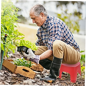 Low Stool Potty Plastic Foot Rest Stool Foot Step Stool Office Foot Stool Bathroom Stool Toilet Step Stool Bathroom Foot Stool Step Foot Stool Non-Slip Bench PVC Red Child