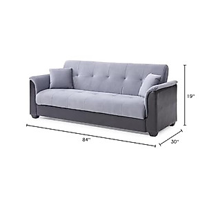 NHI Express Melanie Sofa Futon Bed, Gray