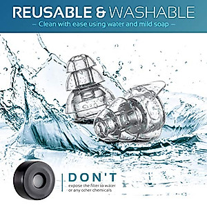 High Fidelity Concert Earplugs, Reusable Musicians Ear Plugs, 24dB Advanced Filter Technology Ear Protection