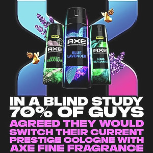 AXE Fine Fragrance Collection Premium Deodorant Body Spray for Men Blue Lavender 3 Count with 72H Odor Protection and Freshness Infused with Lavender, Mint, and Amber Essential Oils 4 oz