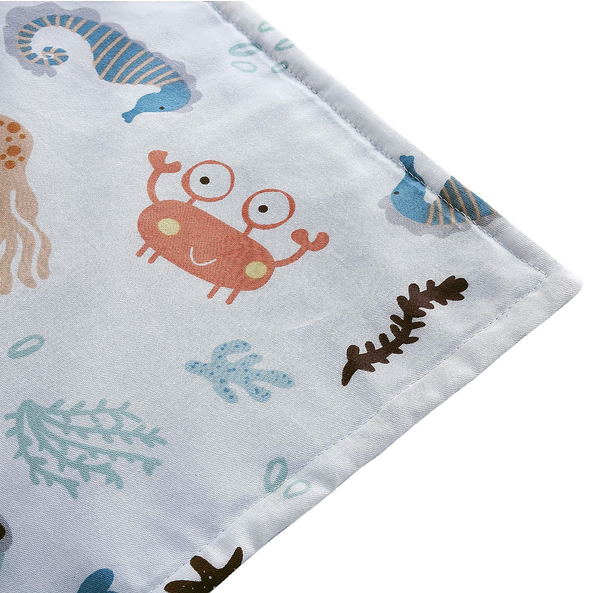 POSENPRO Baby Blanket for Boys Girls, Soft Plush Minky Baby Blanket with Dotted Backing, Lovely Ocean Animals Double Layer Toddler Receiving Blanket Throw for Stroller & Crib, 30 x 40 Inches